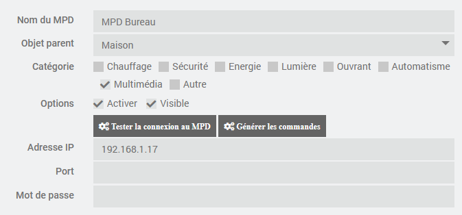Plugin MPD | jeedom-MPD